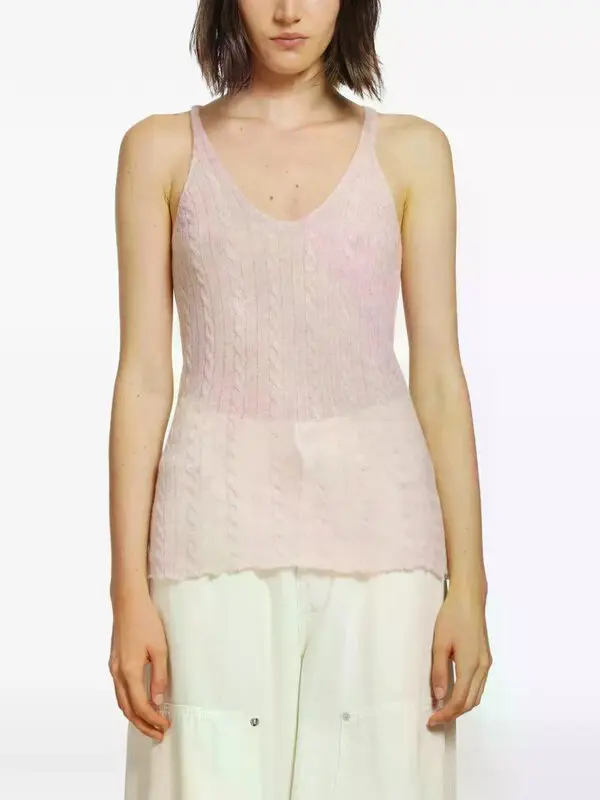 HAIKURE Lois Cable-knit Semi-sheer Tank Top