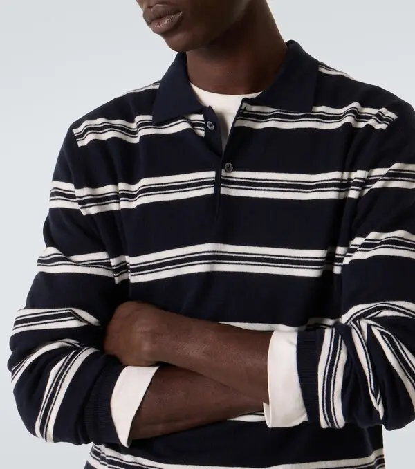 Arch4 Mr Swansea Striped Cashmere Polo Sweater