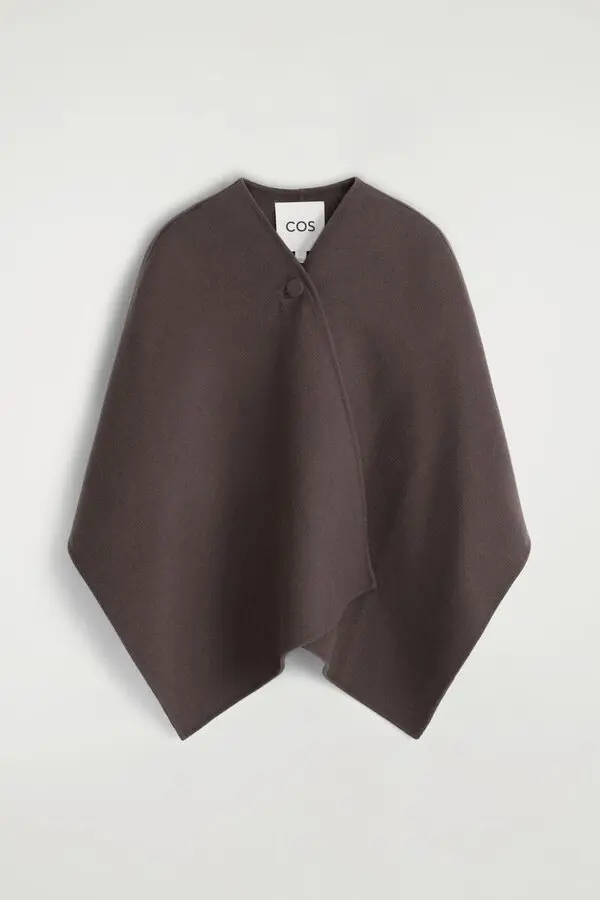 Cos Double-faced Wool-blend Cape - Brown