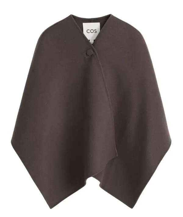 Cos Double-faced Wool-blend Cape - Brown