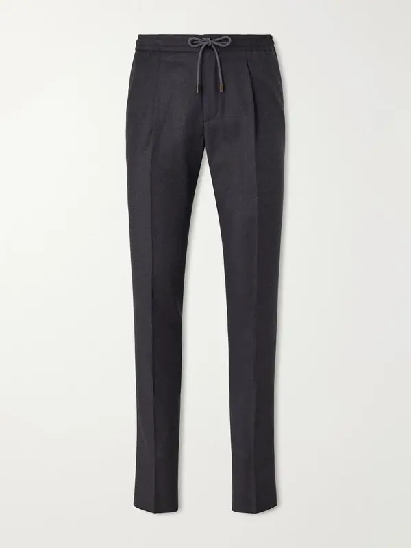 SLOWEAR Tapered Wool Drawstring Trousers