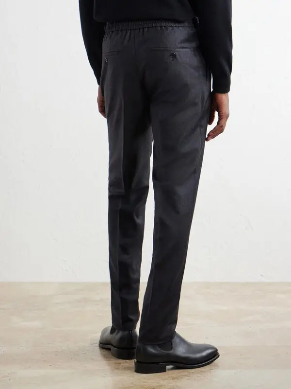 SLOWEAR Tapered Wool Drawstring Trousers