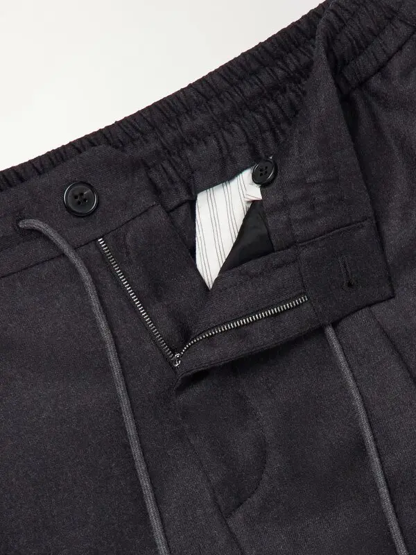 SLOWEAR Tapered Wool Drawstring Trousers