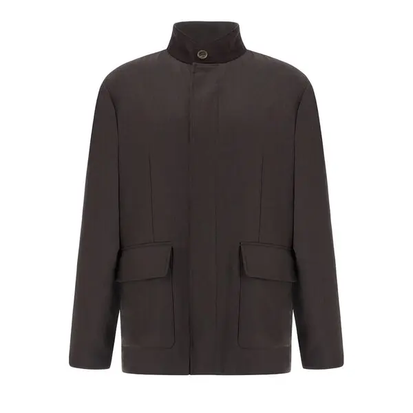 Paul & Shark Wool Field Jacket With Suede Details