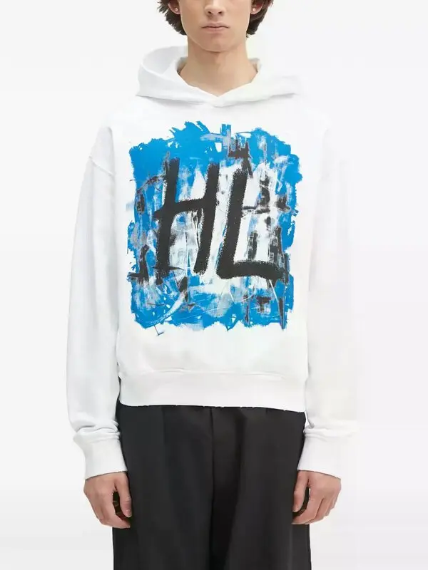 Helmut Lang Graphic-print Hoodie - White