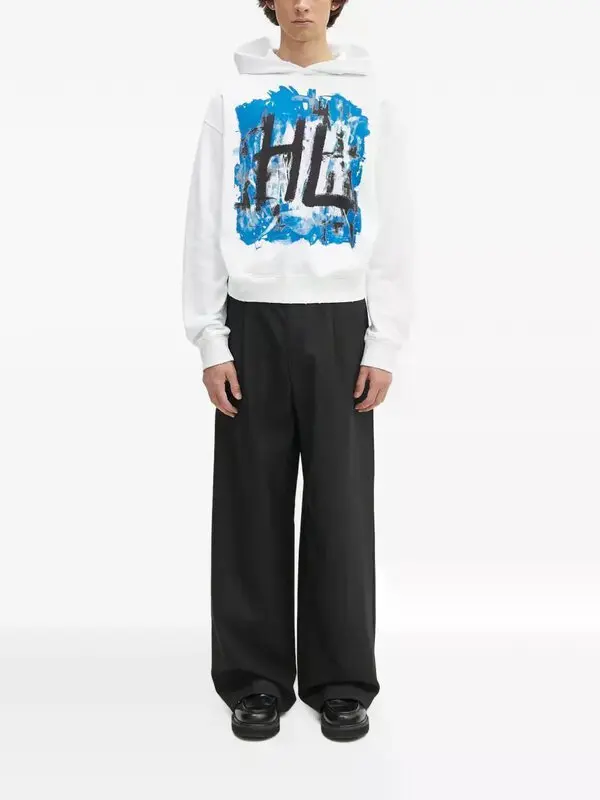 Helmut Lang Graphic-print Hoodie - White