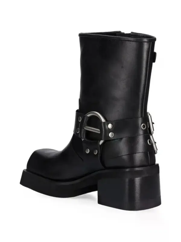 Jeffrey Campbell Stubborn Buckled Square-toe Boots - Black