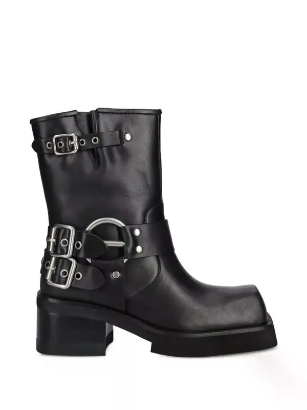 Jeffrey Campbell Stubborn Buckled Square-toe Boots