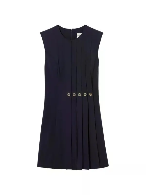 Claudie Pierlot Pleated Button-detail Dress - Blue