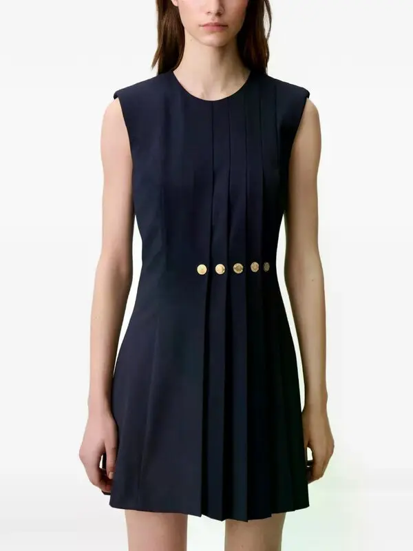 Claudie Pierlot Pleated Button-detail Dress