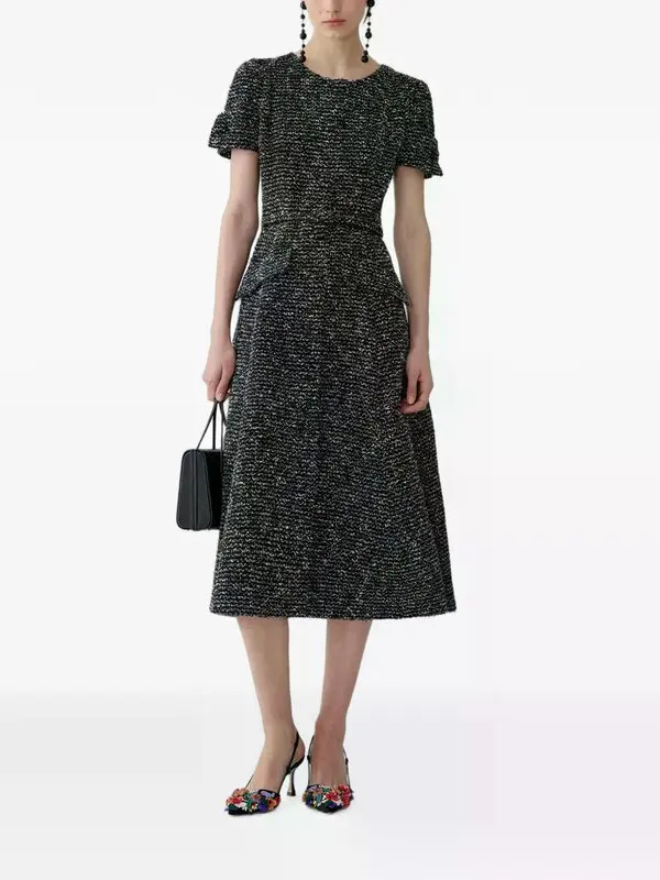 Carolina Herrera Tweed Midi Dress - Black