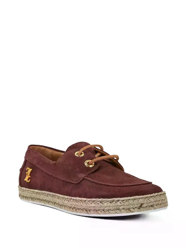 BILLIONAIRE Suede Raffia-trim Loafers