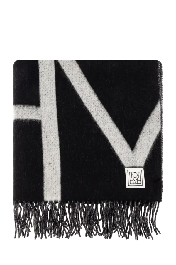 TOTEME Wool Scarf With Pattern - Black