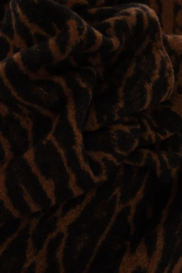 GANNI Wool Scarf With Animal Motif