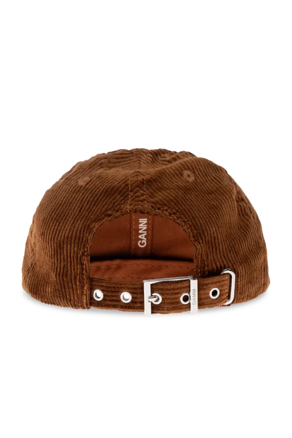 GANNI Corduroy Cap - Brown