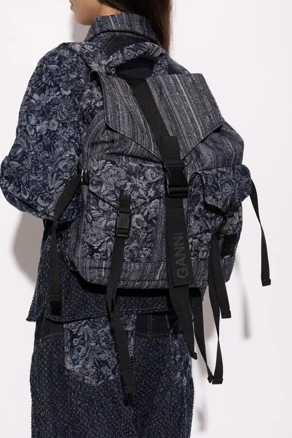 GANNI Floral Motif Backpack
