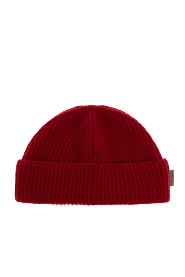 AMI Paris Wool Beanie With Sewn Logo - Red