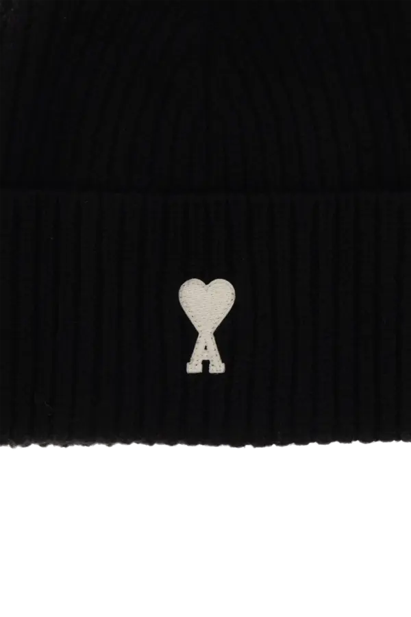 AMI Paris Wool Beanie With Sewn Logo