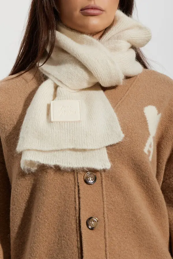 AMI Paris Scarf With Sewn-on Logo