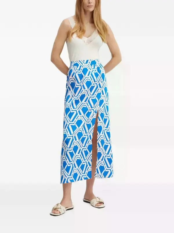 MORGAN Geometric-pattern Midi Skirt