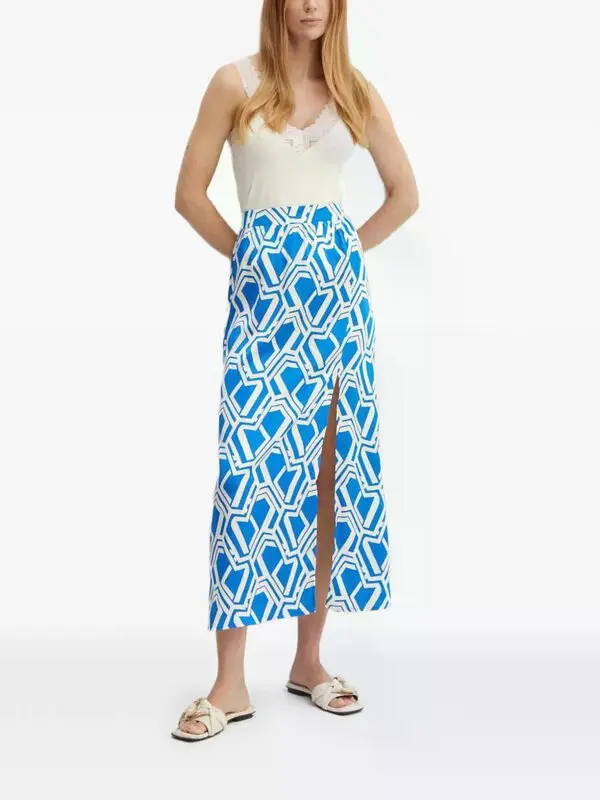 MORGAN Geometric-pattern Midi Skirt