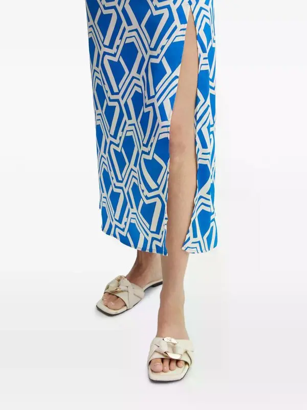 MORGAN Geometric-pattern Midi Skirt