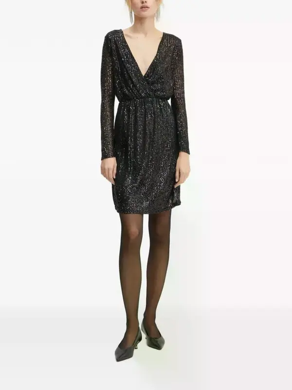 MORGAN Sequin-embellished Wrap Mini Dress