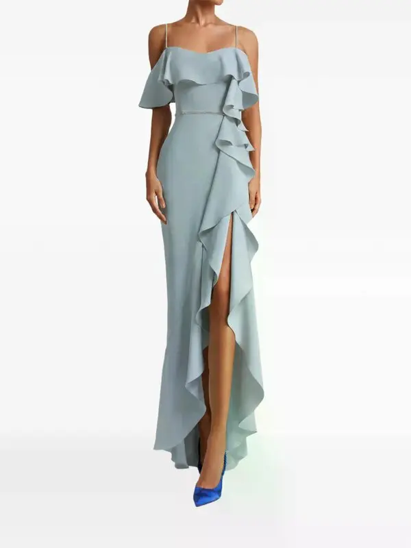 GEMY MAALOUF Ruffled Crystal-embellished Dress