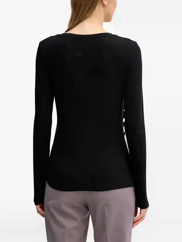 Sisley Button-embellished Long-sleeve T-shirt