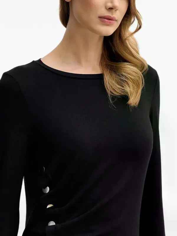 Sisley Button-embellished Long-sleeve T-shirt