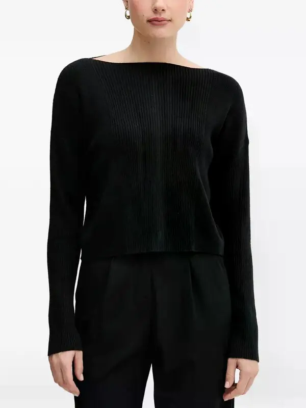 Sisley Ribbed Knit Sweater - Black