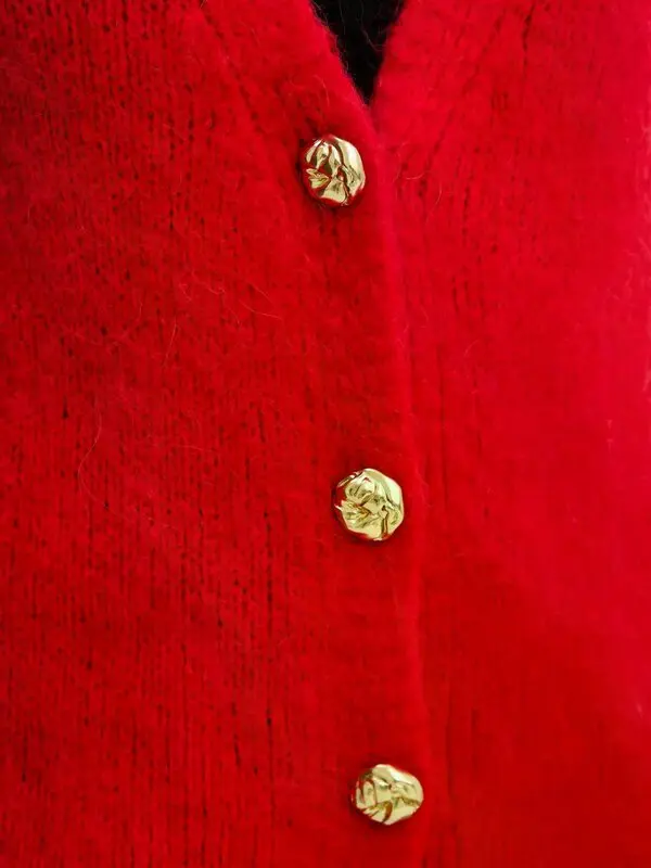 MORGAN Button V-neck Knit Vest