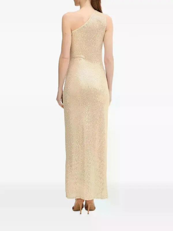 MORGAN One-shoulder Sequin-embellished Maxi Dress - Neutrals