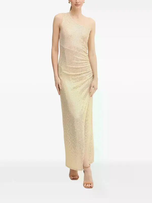 MORGAN One-shoulder Sequin-embellished Maxi Dress - Neutrals