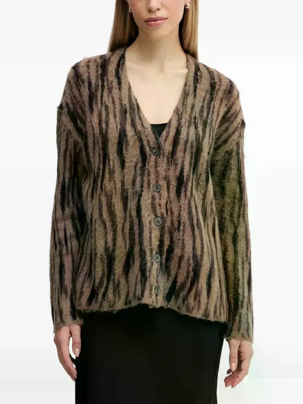 Sisley Tiger Stripe Buttoned Cardigan