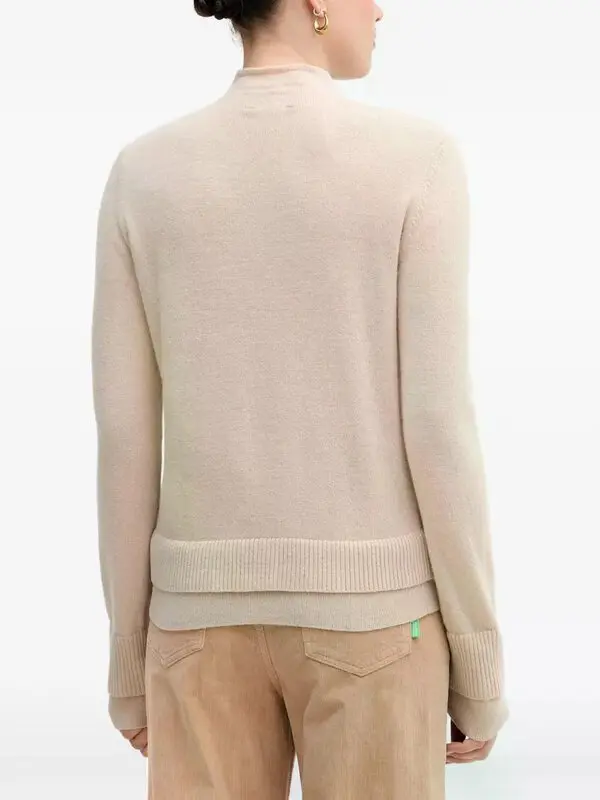 Sisley Ribbed High-neck Sweater - Neutrals