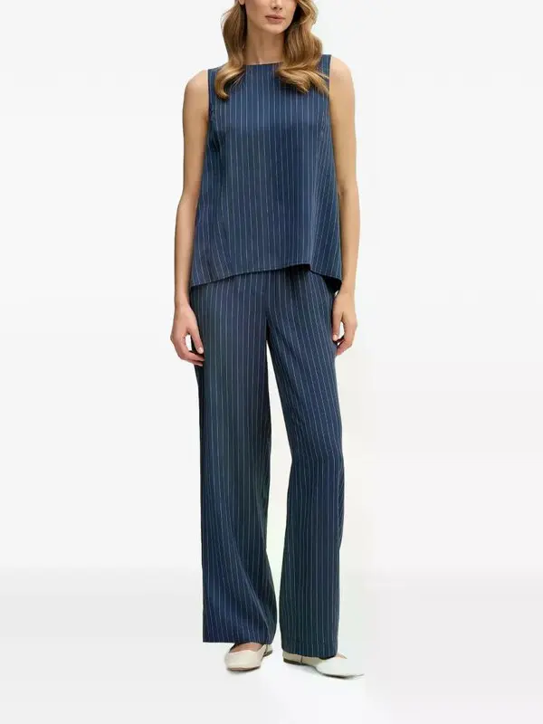 Sisley Pinstriped Ruffled Top