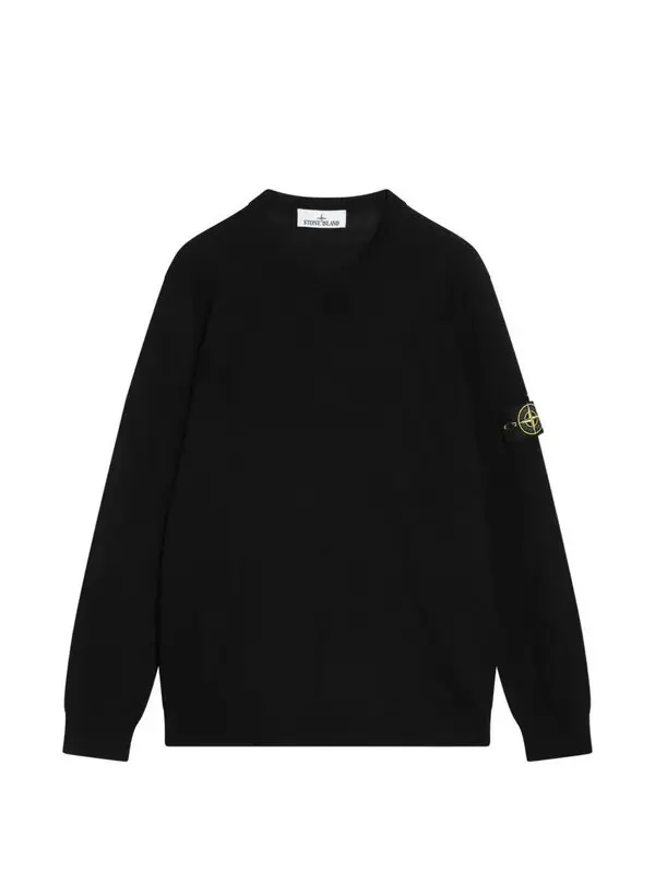 Stone Island Logo-patch Sweater - Black