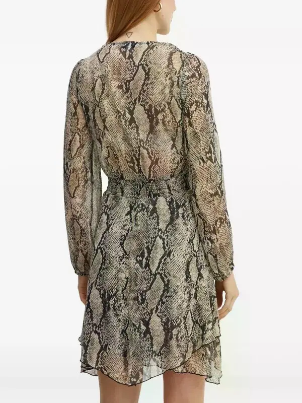MORGAN Snake-print Wrap-style Mini Dress
