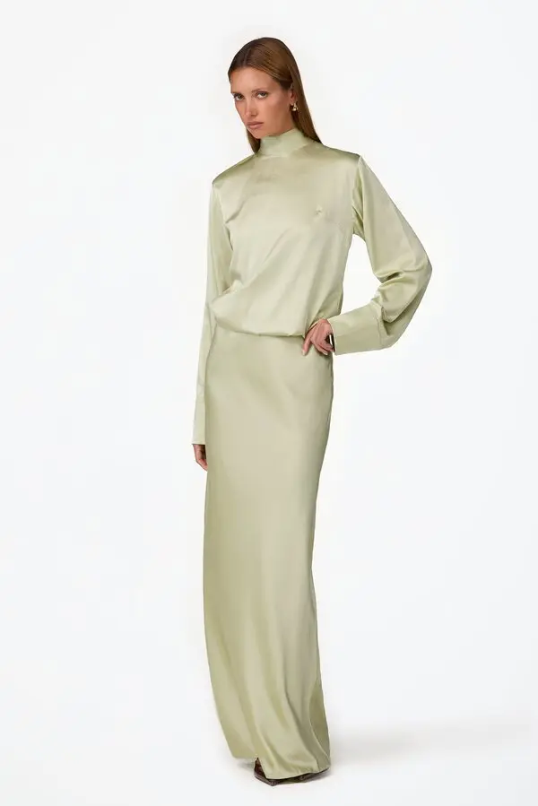 SAME Silk Long Sleeve Blouse