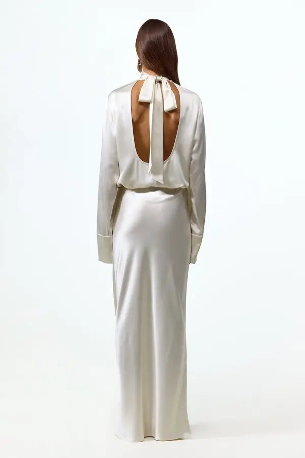 SAME Silk Long Sleeve Blouse