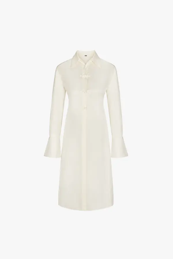 SAME Tailored Silk Duster - Cream