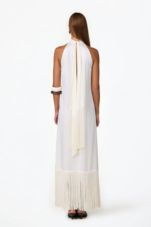 SAME Silk Fringe Gown