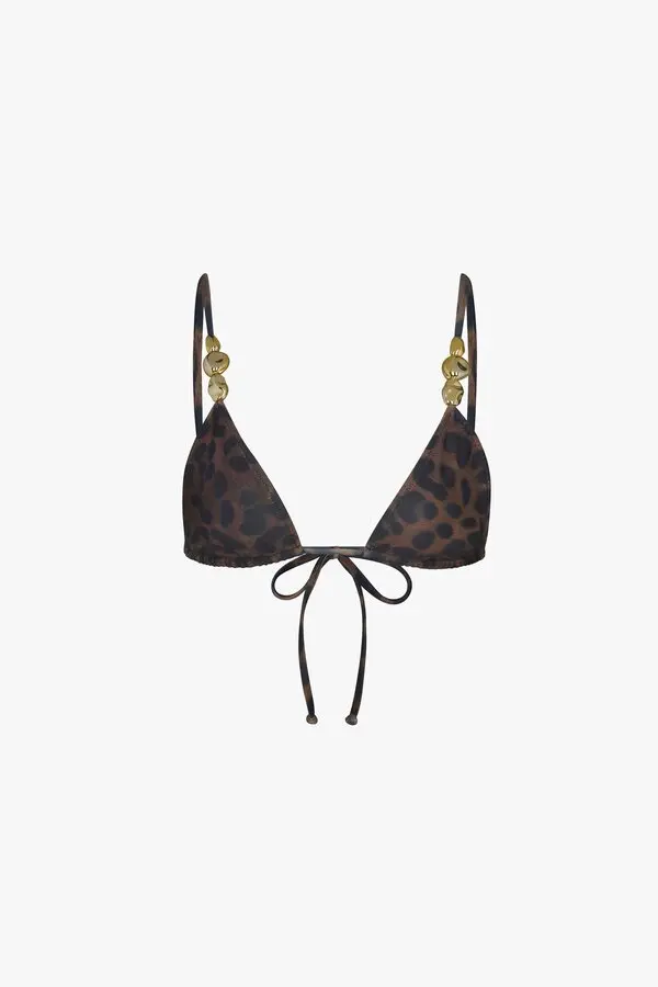 SAME Stone Strap Triangle Top - Cheetah