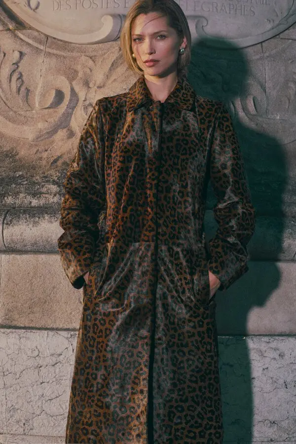 SAME Pony Hair Trench Coat