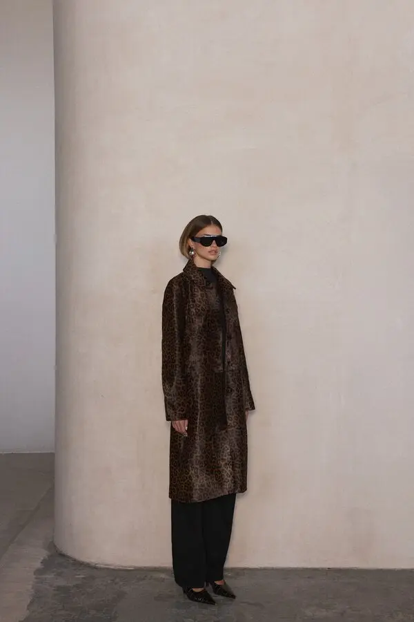 SAME Pony Hair Trench Coat