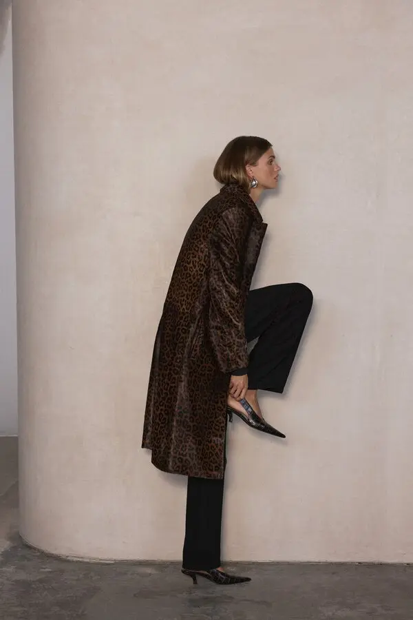 SAME Pony Hair Trench Coat