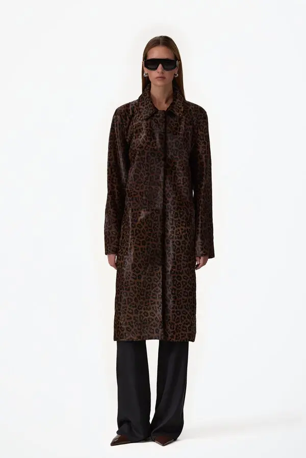 SAME Pony Hair Trench Coat