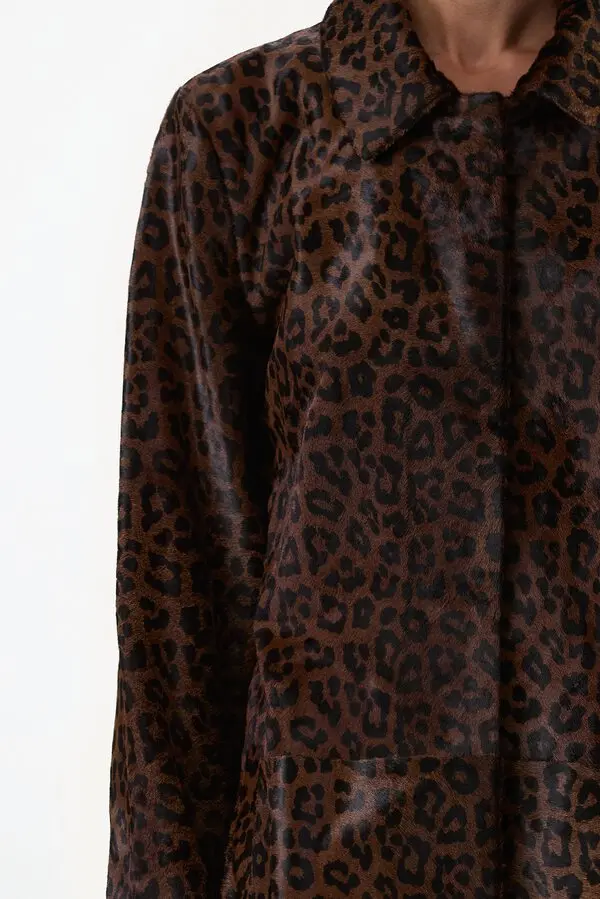 SAME Pony Hair Trench Coat
