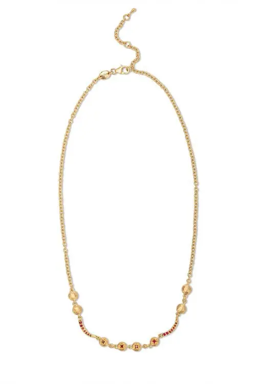ELOISE JEWELRY Arch Necklace Fire Element Ruby - Gold/red Ruby